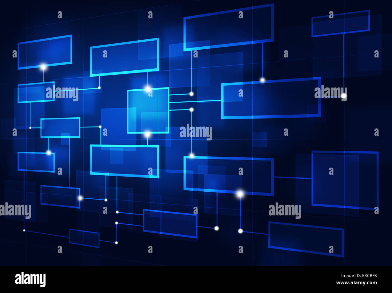 abstract business flow chart diagram on blue background Stock Photo - Alamy