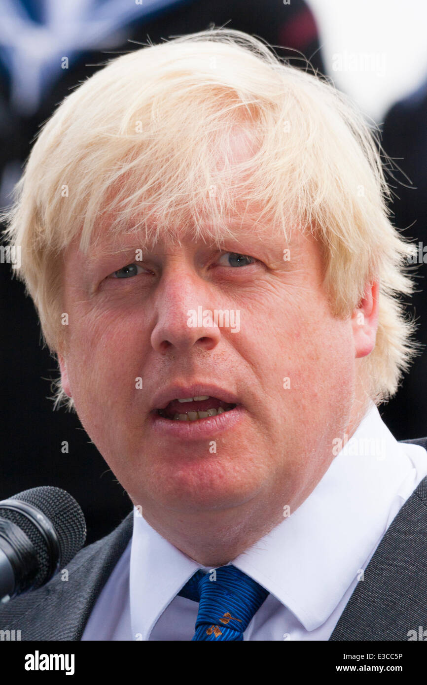 London, UK. 23rd June, 2014. Mayor of London Boris Johnson addresses ...