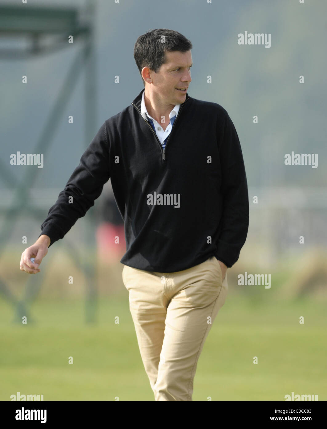 Tim Henman plays golf in the Alfred Dunhill Links Championship in St ...