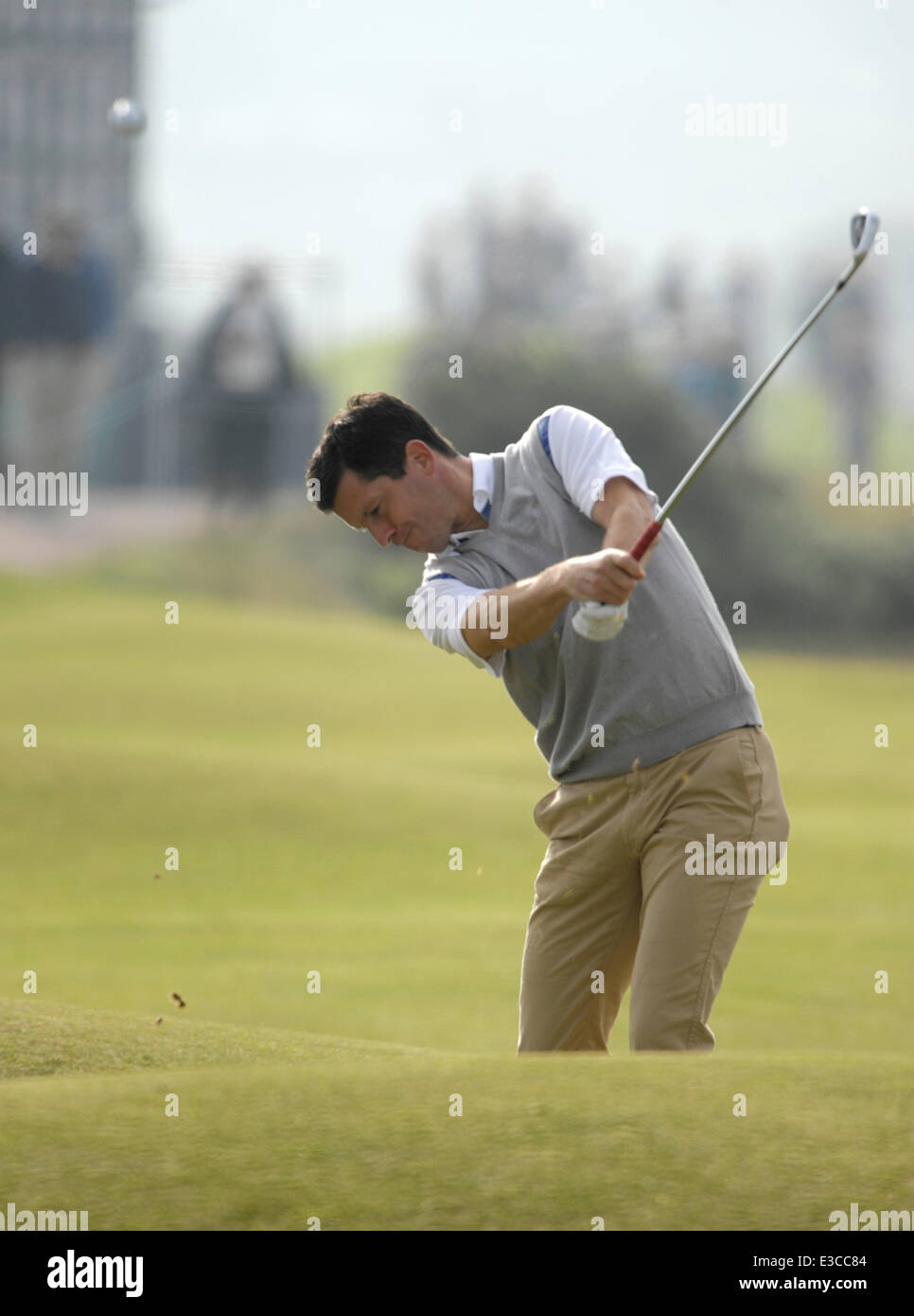 Tim Henman plays golf in the Alfred Dunhill Links Championship in St ...