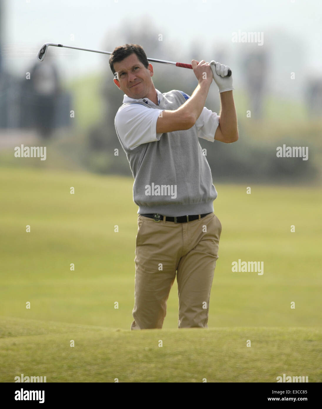 Tim Henman plays golf in the Alfred Dunhill Links Championship in St ...