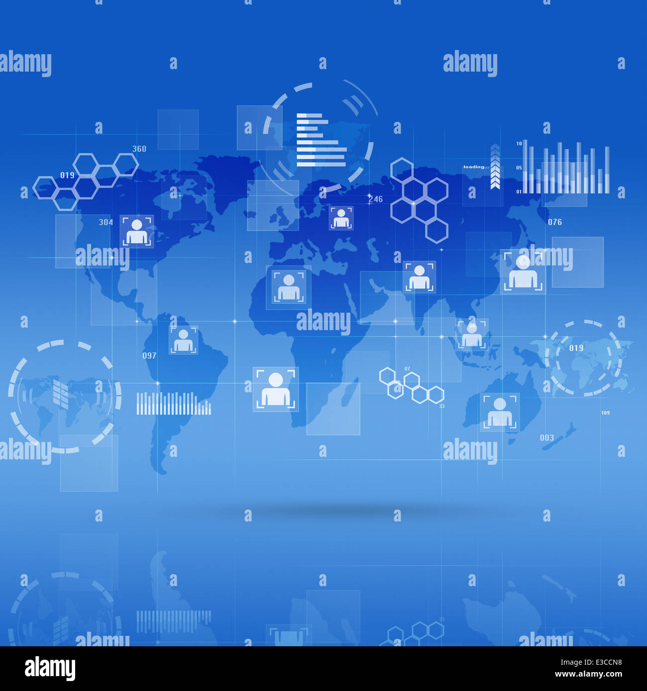 concept interface of global web connections and communications Stock ...