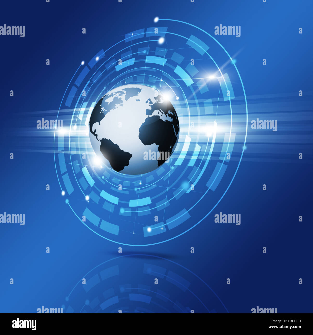 global net technology connections concept blue background Stock Photo ...