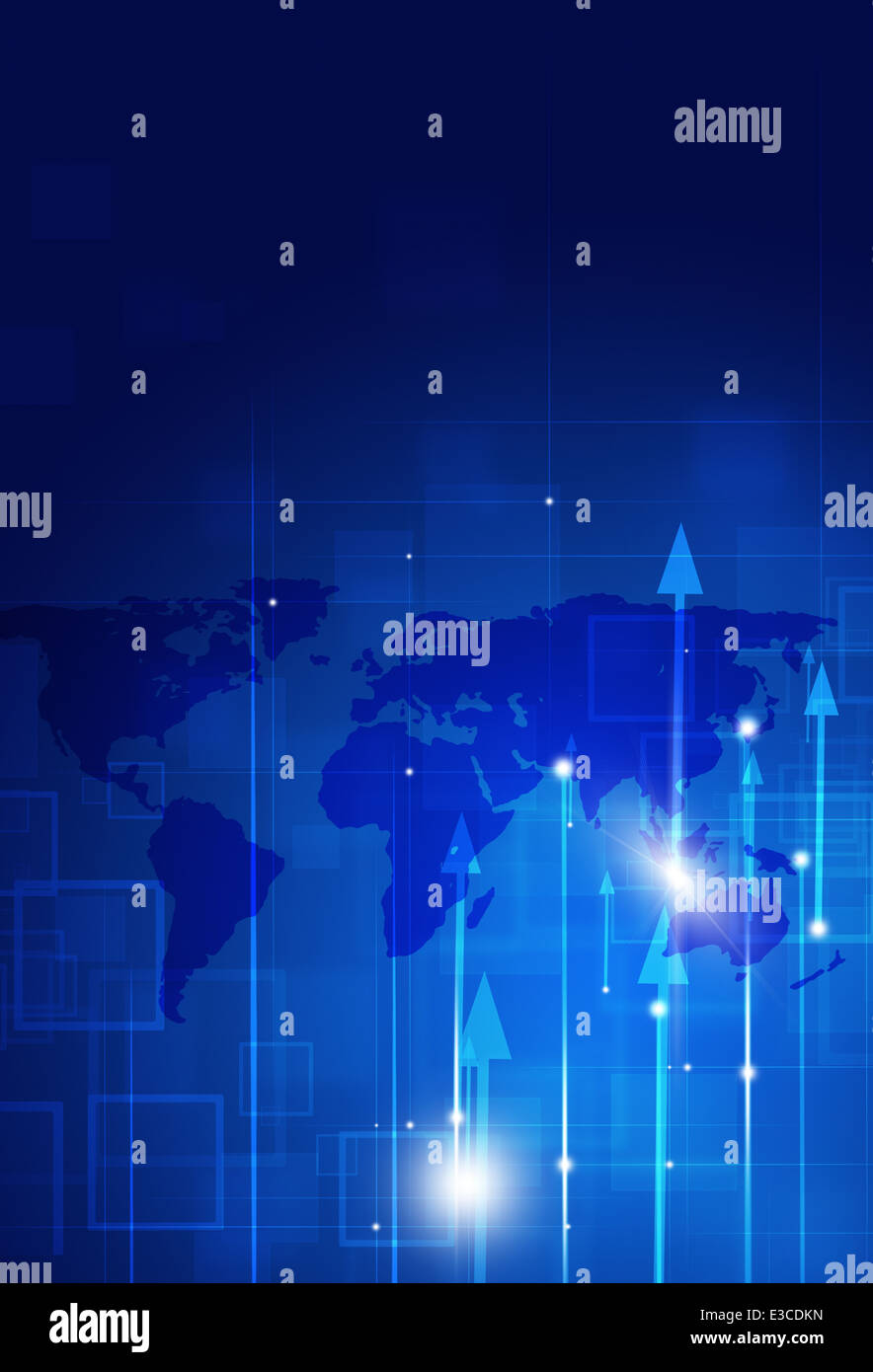 digital abstract business concept on the blue background Stock Photo ...