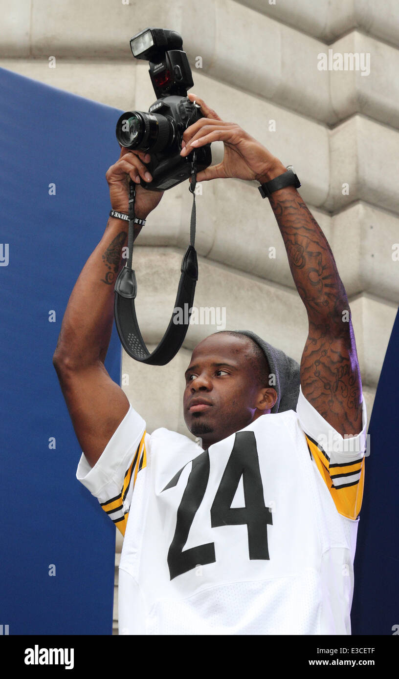 NFL Block Party in Regent Street Featuring: Ike Taylor Where: London ...