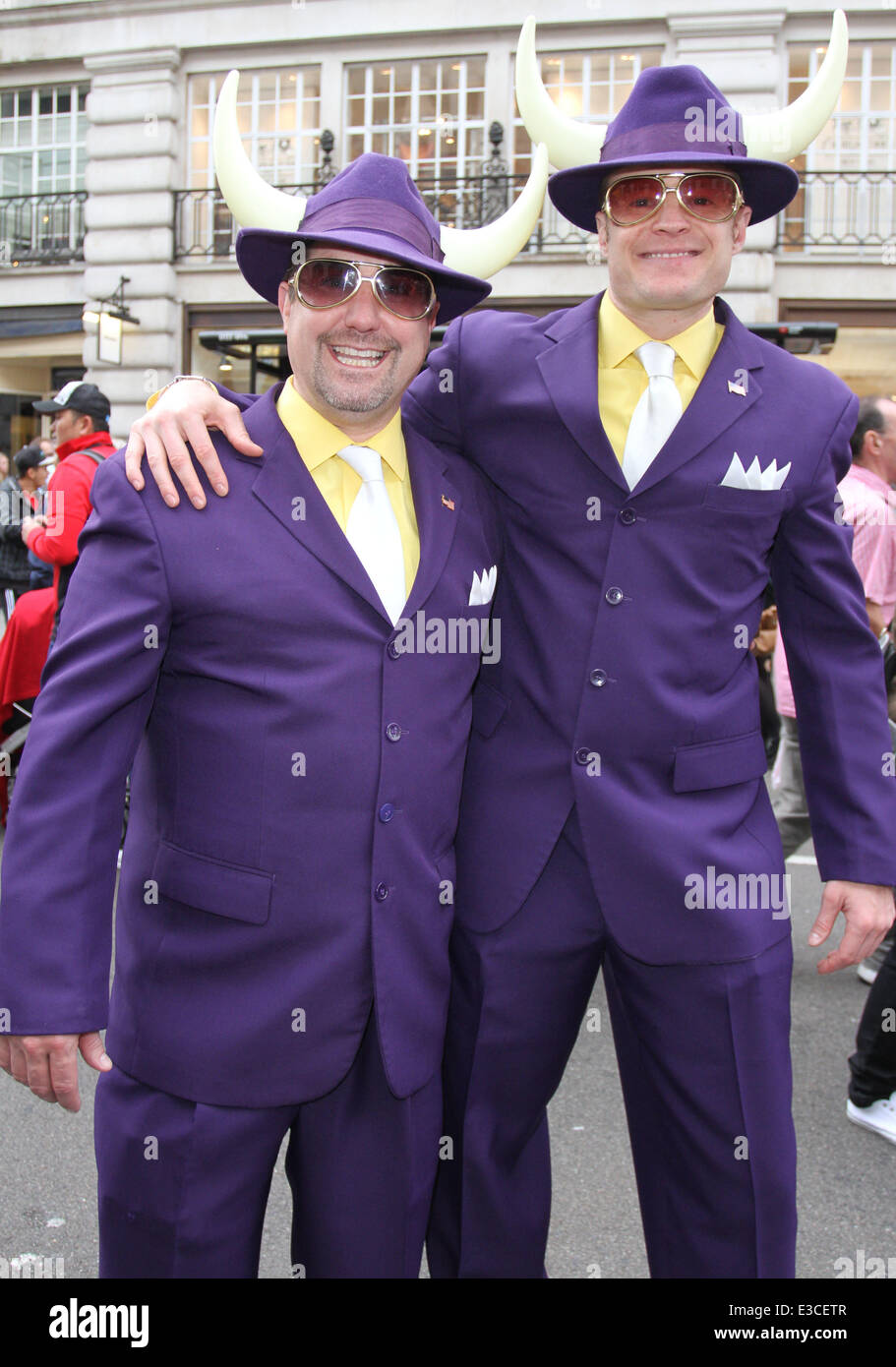 NFL Block Party in Regent Street Featuring: Purple Pimps Where: London ...