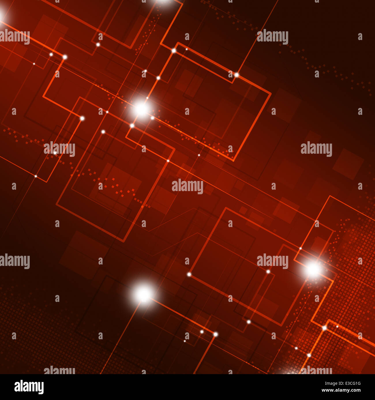 abstract technology lines and lights dark red background Stock Photo ...