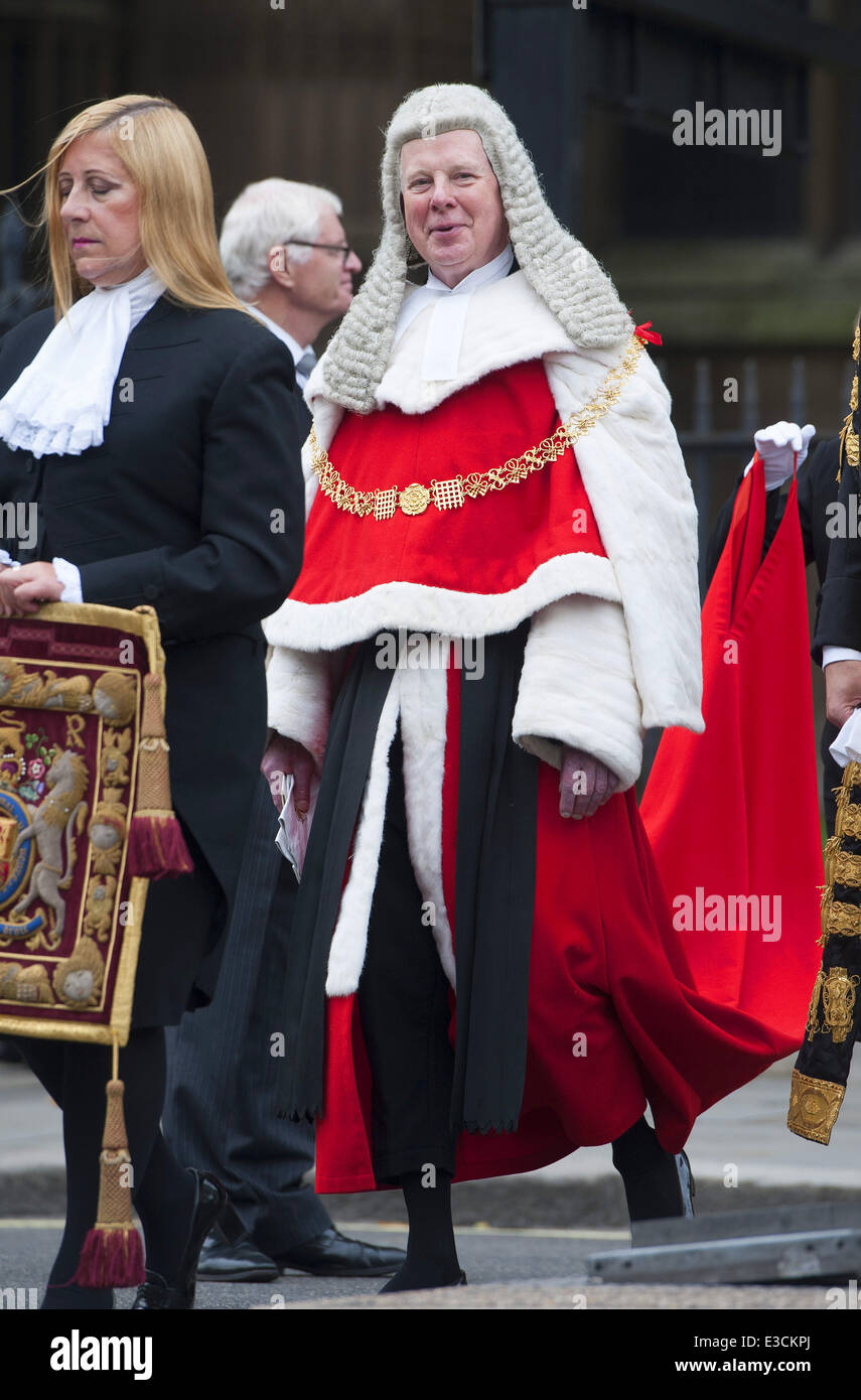 Judges walk towards the Houses of Parliament after attending their ...