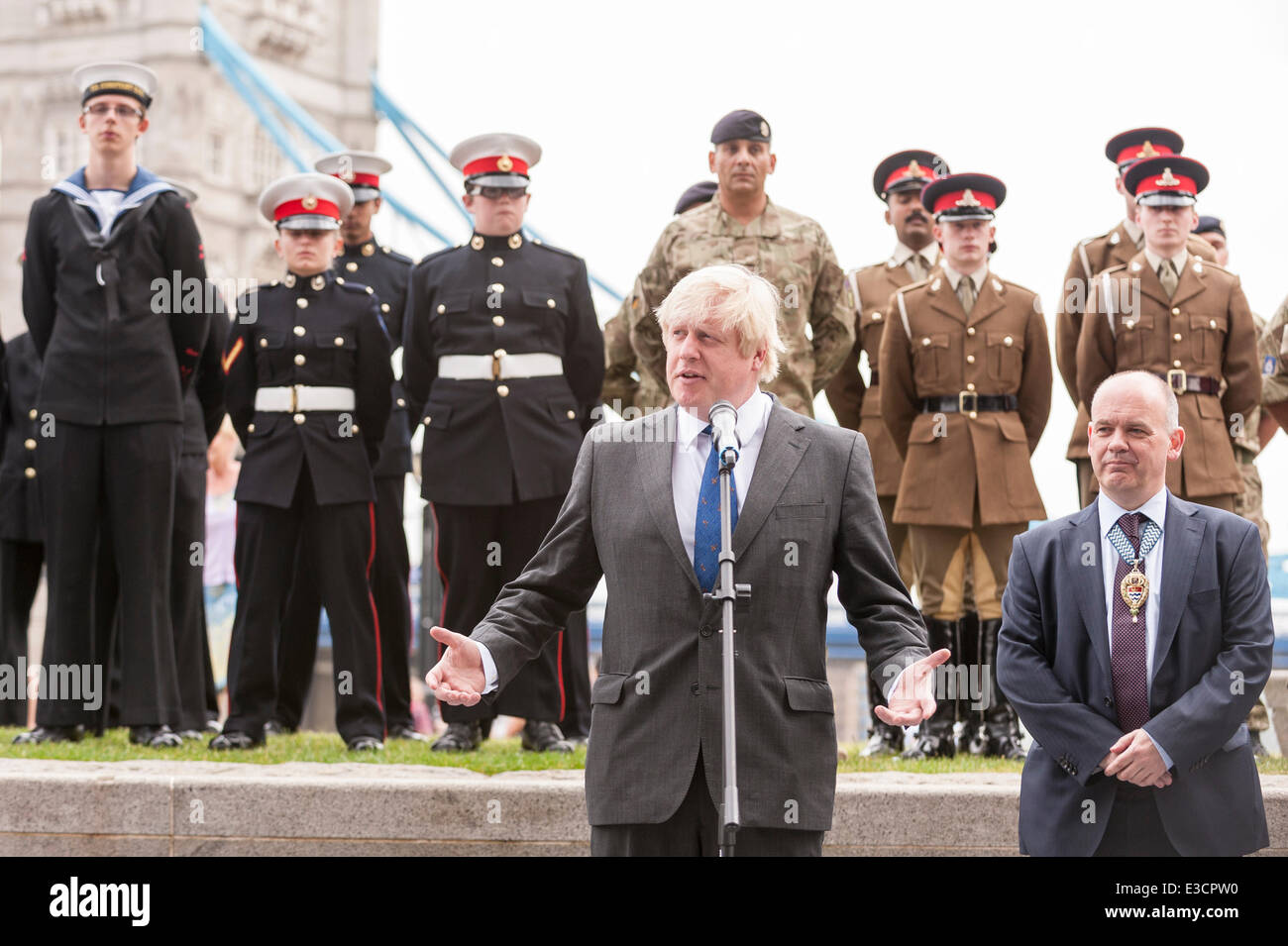 City Hall, London, UK, 23 June 2014. Members of the British Armed ...