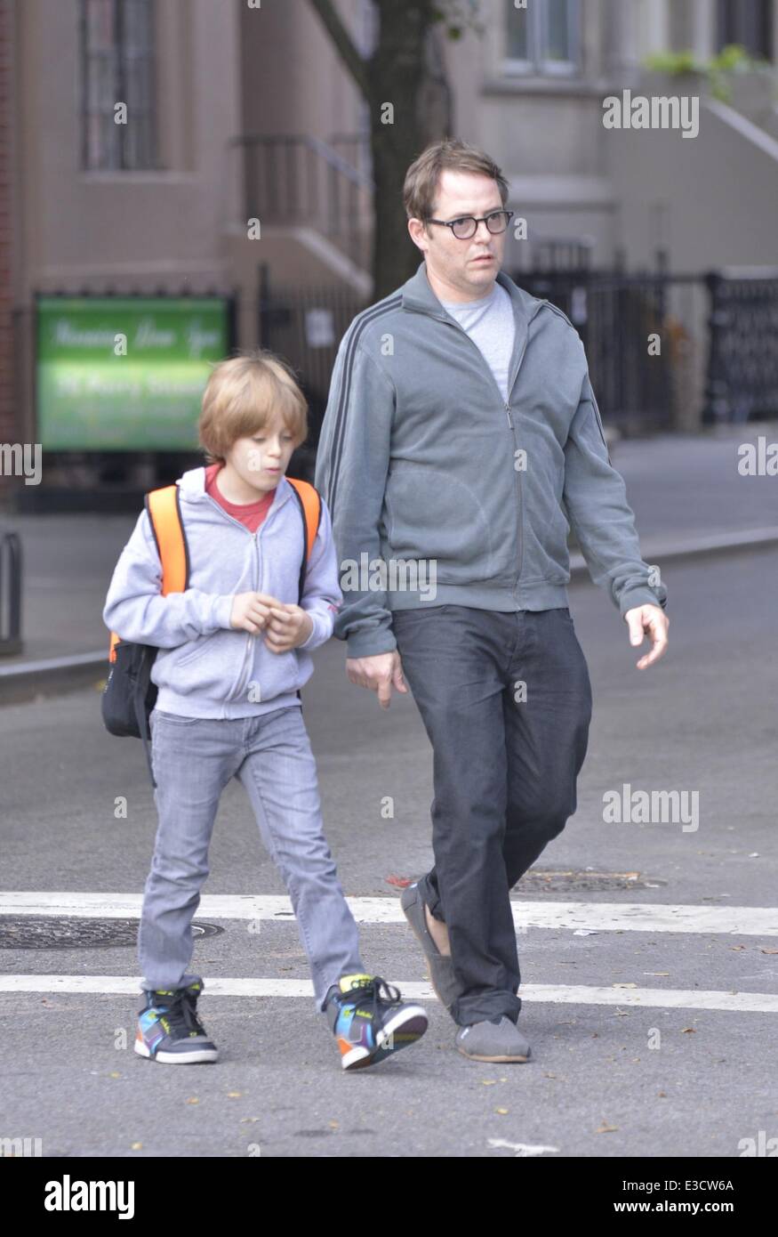 Matthew Broderick seen with son James and twins Marion and Tabitha out ...