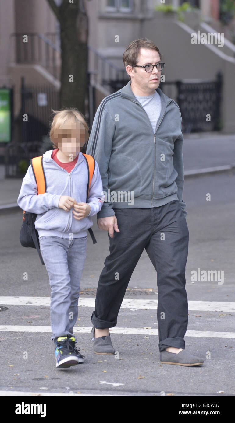 Matthew Broderick seen with son James and twins Marion and Tabitha out ...