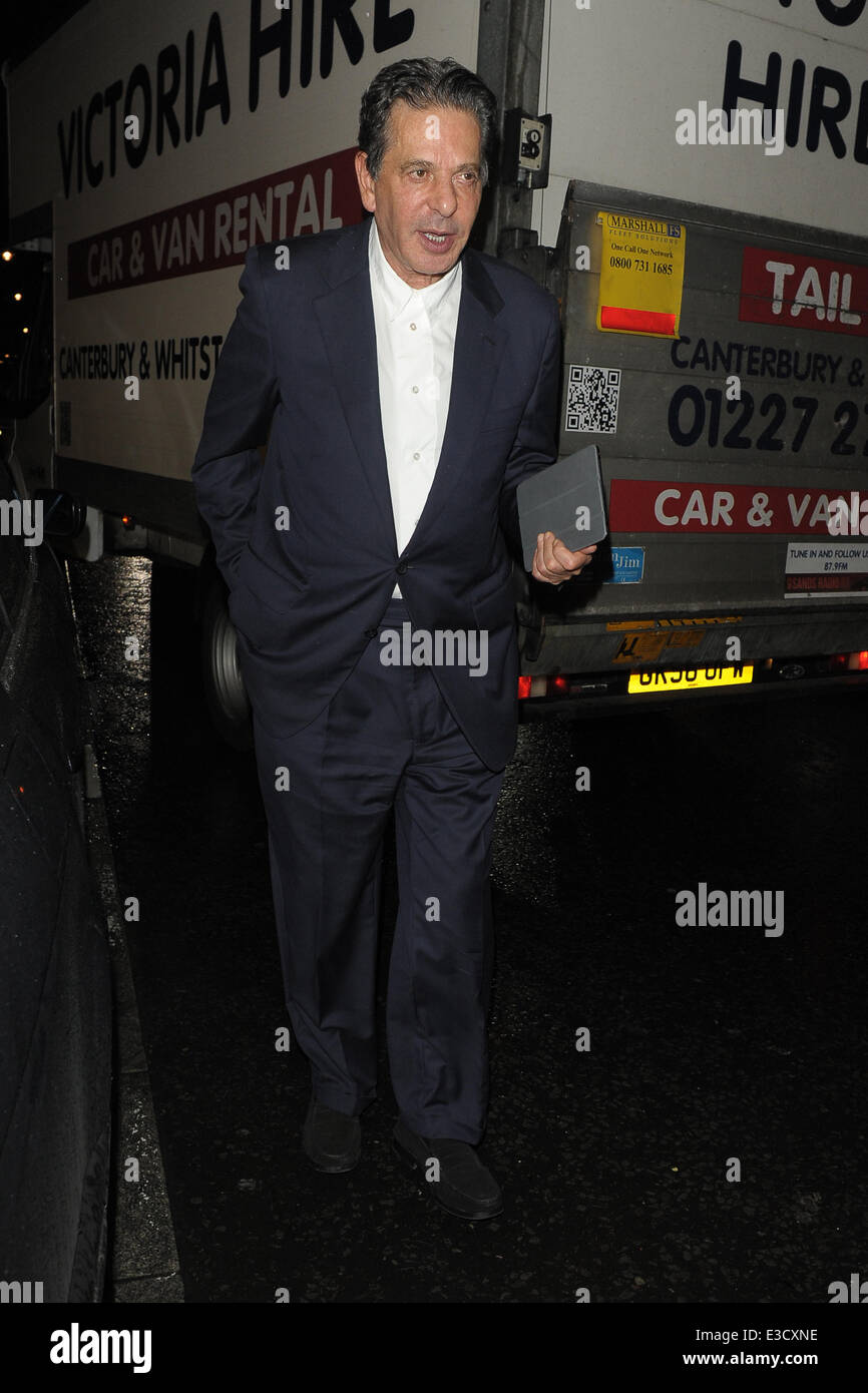Charles Saatchi and Trinny Woodall leave Scott's restaurant Featuring ...