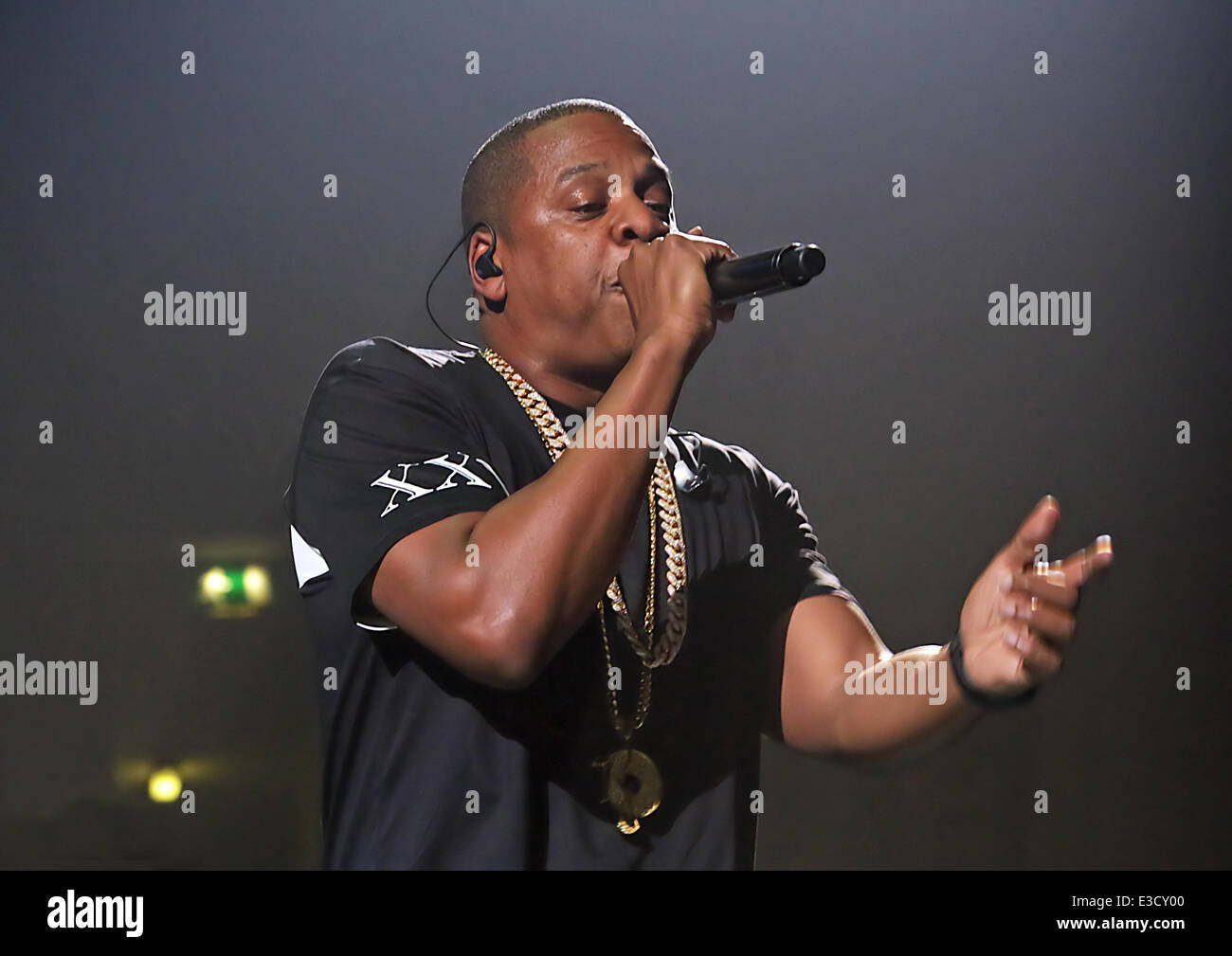 Jay-Z performing live in concert on the opening night of the UK leg of ...