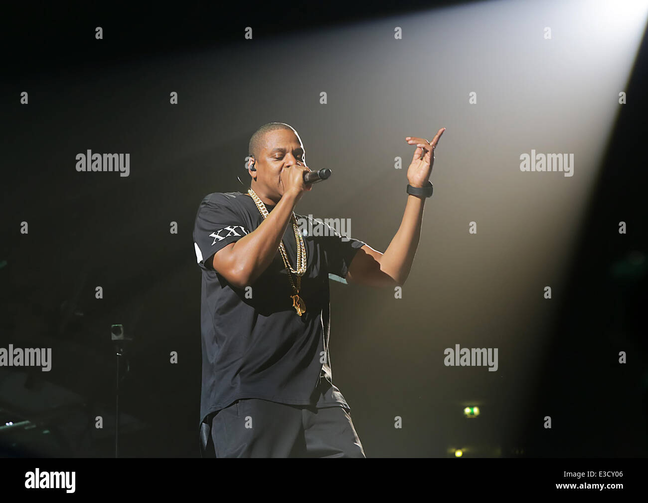Jay-Z performing live in concert on the opening night of the UK leg of ...