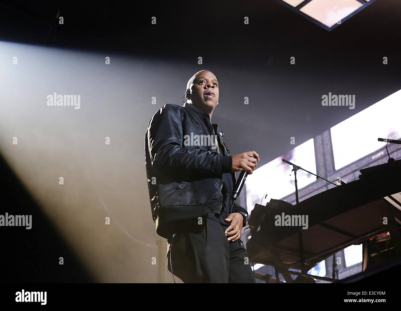 Jay-Z performing live in concert on the opening night of the UK leg of ...