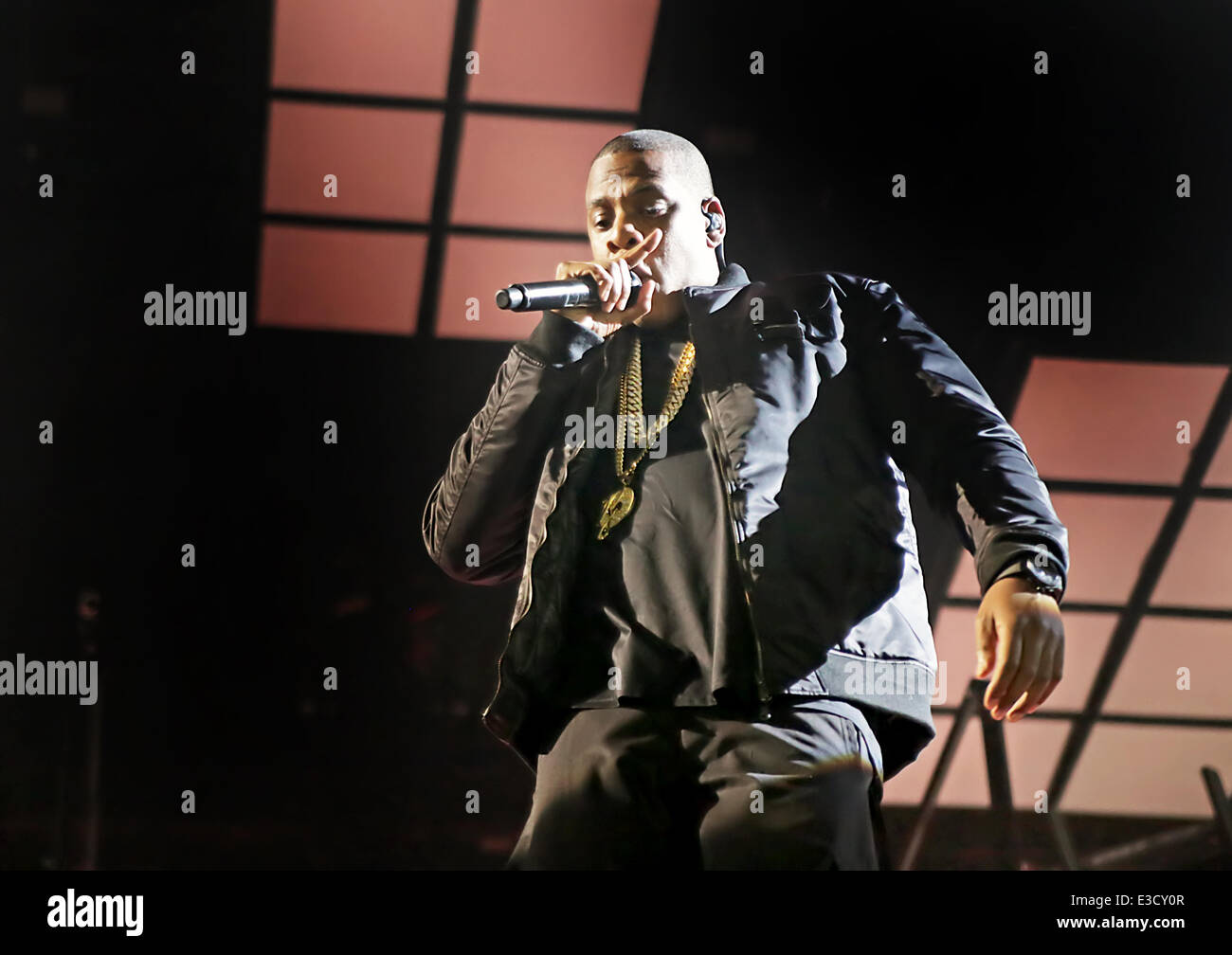 Jay-Z performing live in concert on the opening night of the UK leg of ...
