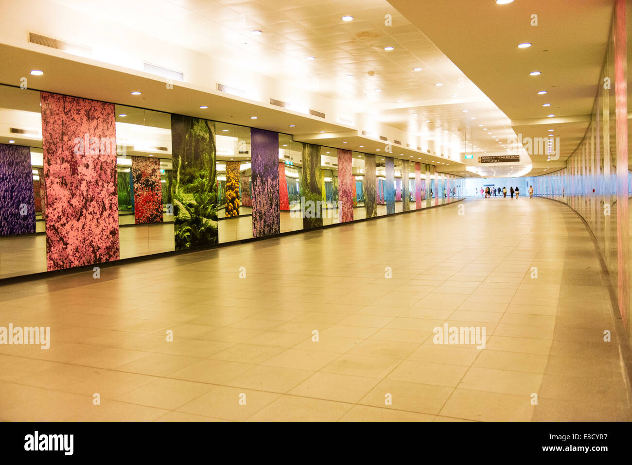 Tunnel linking the Bayfront MRT station to Gardens By The Bay Stock ...