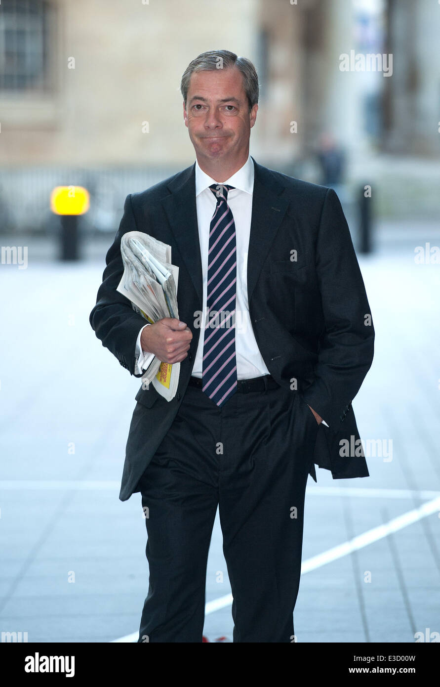 Arrivals at the BBC Central London studios Featuring: Nigel Farage ...