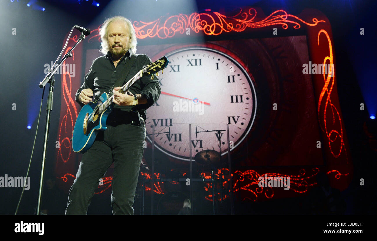 Barry Gibb performs live at the O2 Arena Featuring: Barry Gibb Where ...
