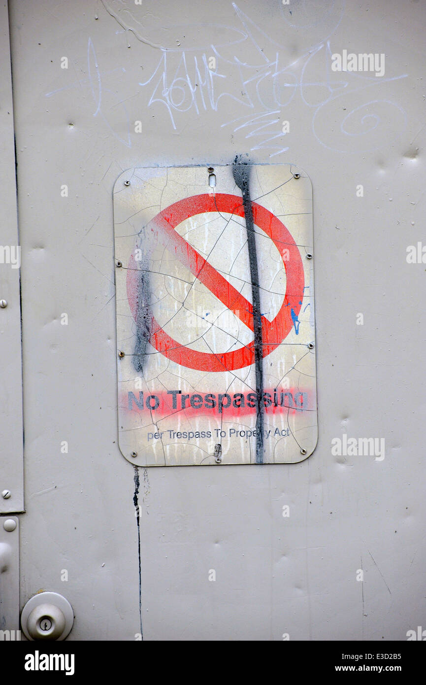 Fading no trespassing sign on hi-res stock photography and images - Alamy