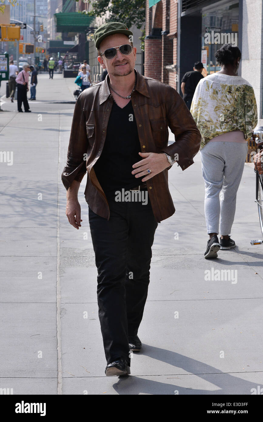U2 frontman Bono walking in Tribeca Featuring: Bono Where: Manhattan ...