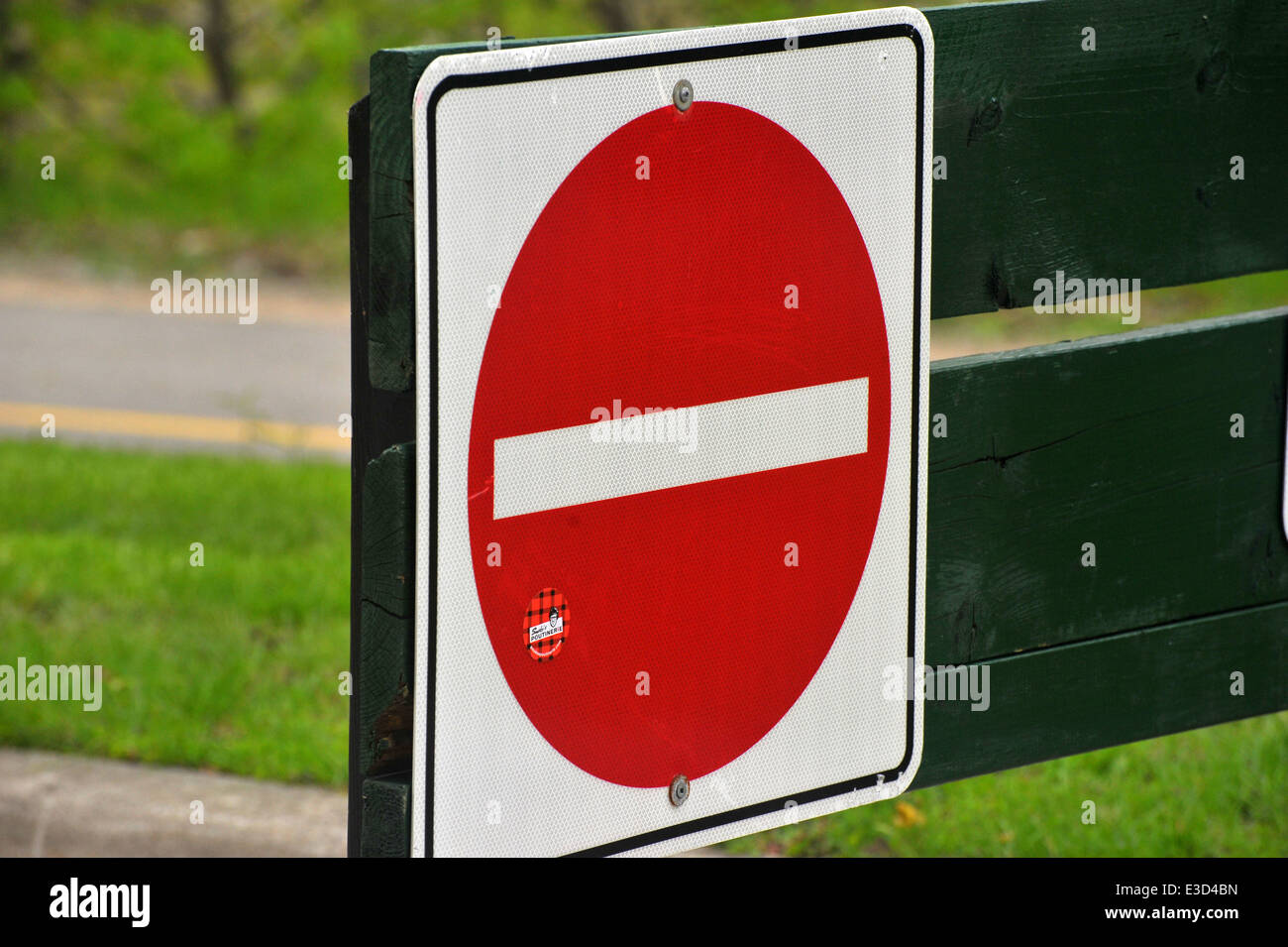 A do not enter sign in a Park in London, Ontario in Canada Stock Photo ...