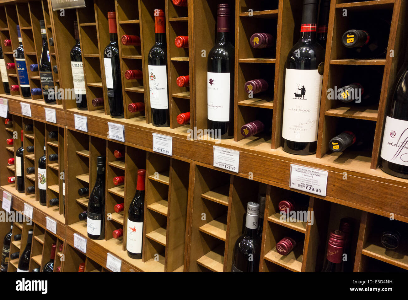 Wine display at Waitrose Supermarket, Stroud, Gloucestershire, UK Stock ...