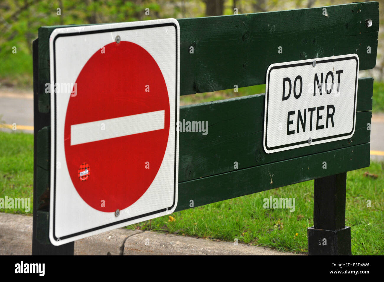 A do not enter sign in a Park in London, Ontario in Canada Stock Photo ...