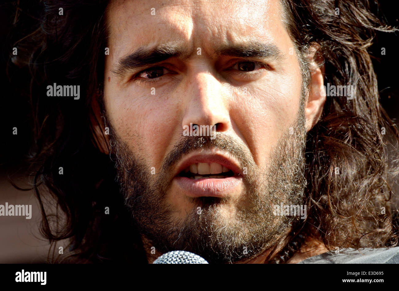 Russell Brand, comedian, speaking at The People's Assembly ...