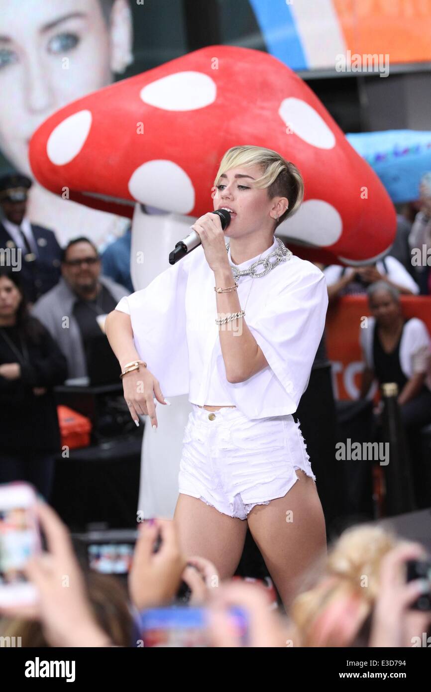 Miley Cyrus performs on the 'Today' show as part of their NBC Toyota ...