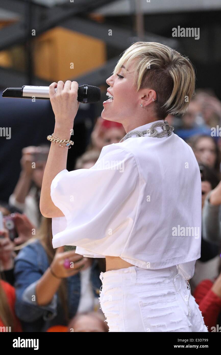Miley Cyrus performs on the 'Today' show as part of their NBC Toyota ...