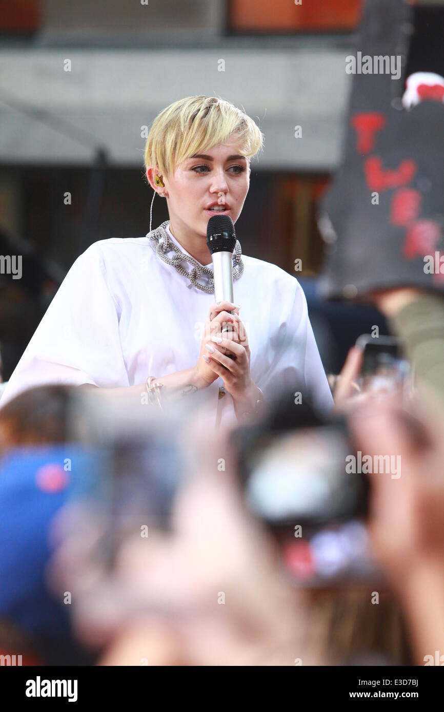 Miley Cyrus performs on the 'Today' show as part of their NBC Toyota ...