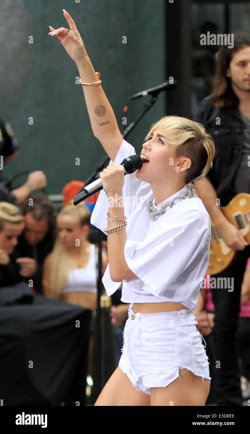 Miley Cyrus performs live on NBC Network's "The Today Show". Featuring ...
