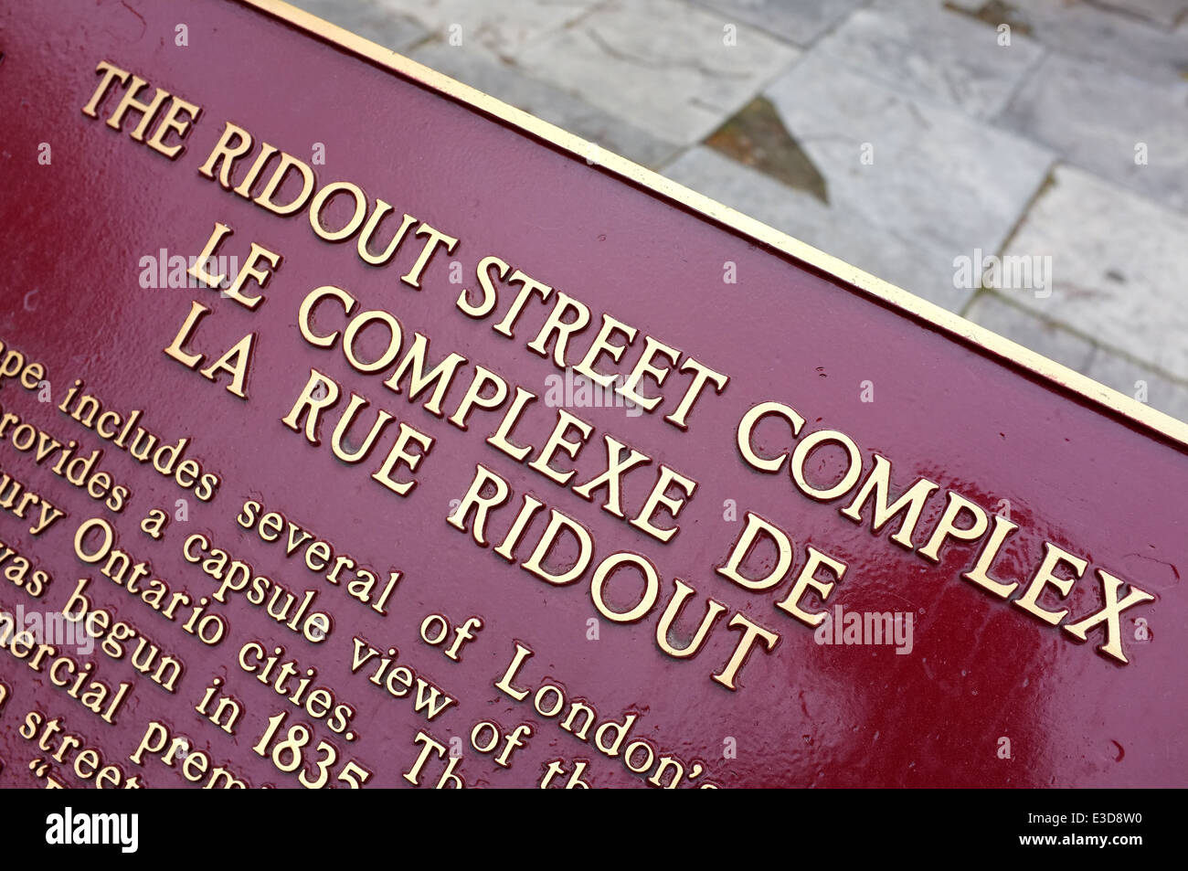The sign outside the Ridout Street Complex in London, Ontario which is ...