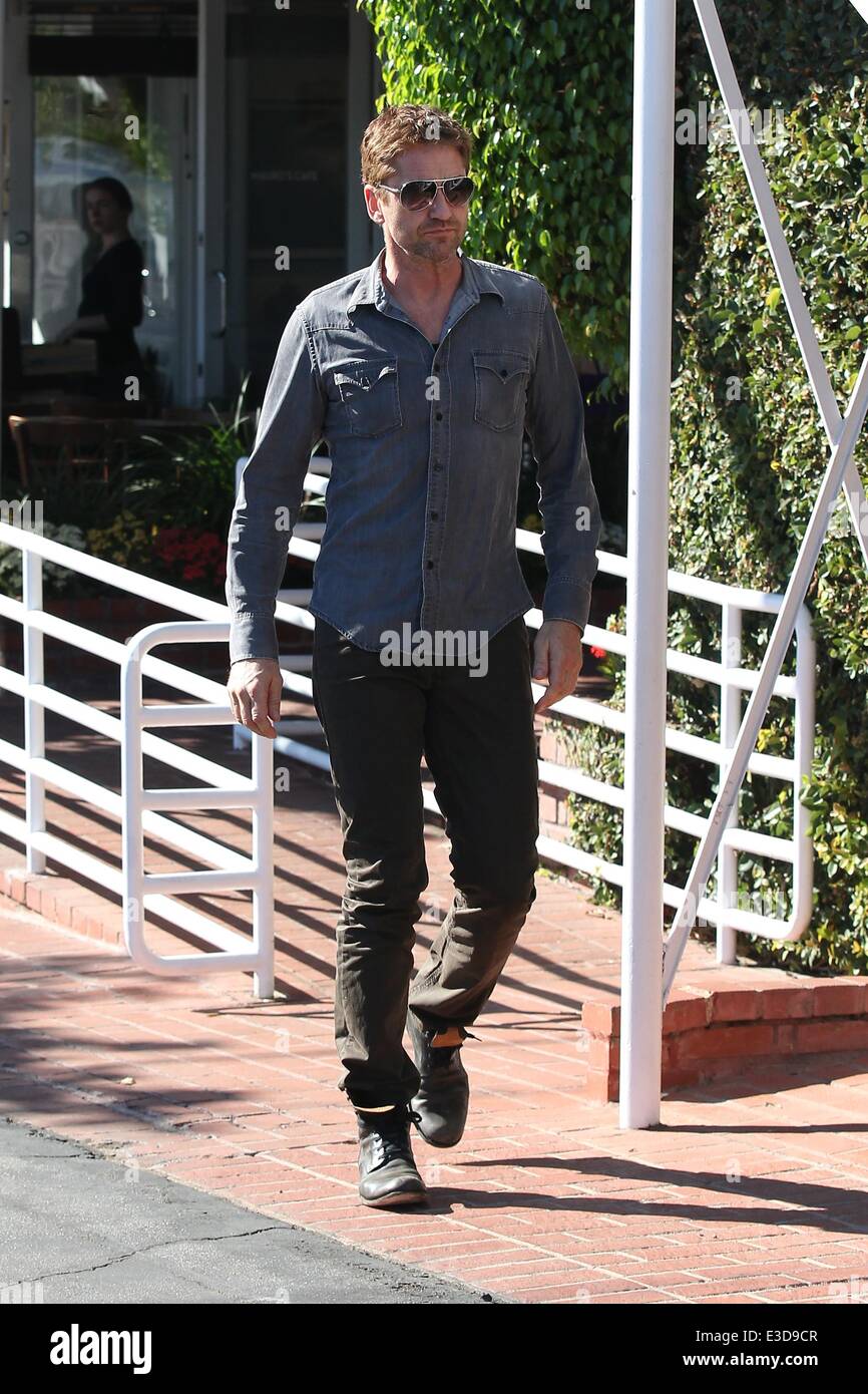 Gerard Butler leaving Fred Segal on Melrose in West Hollywood Featuring ...