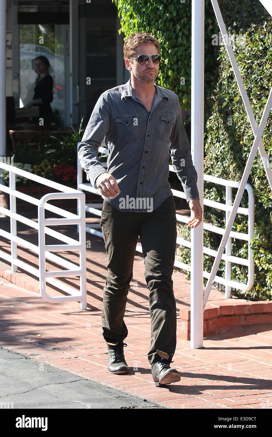 Gerard Butler leaving Fred Segal on Melrose in West Hollywood Featuring ...