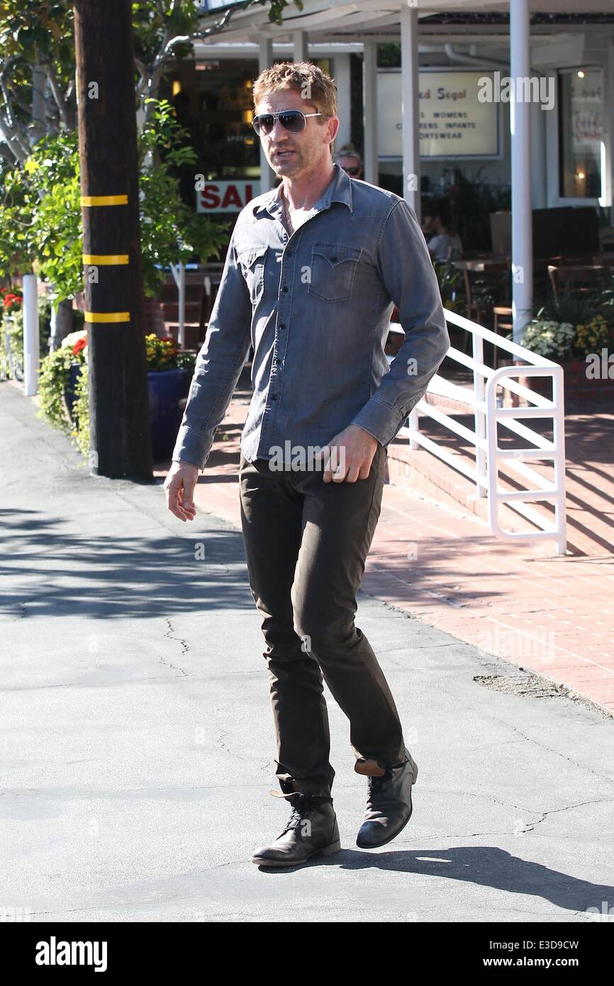 Gerard Butler leaving Fred Segal on Melrose in West Hollywood Featuring ...