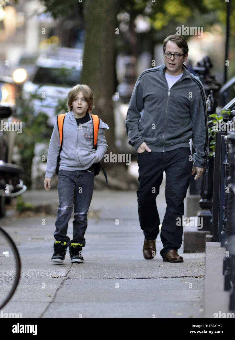 Matthew Broderick takes his son and twin daughters to school Featuring ...