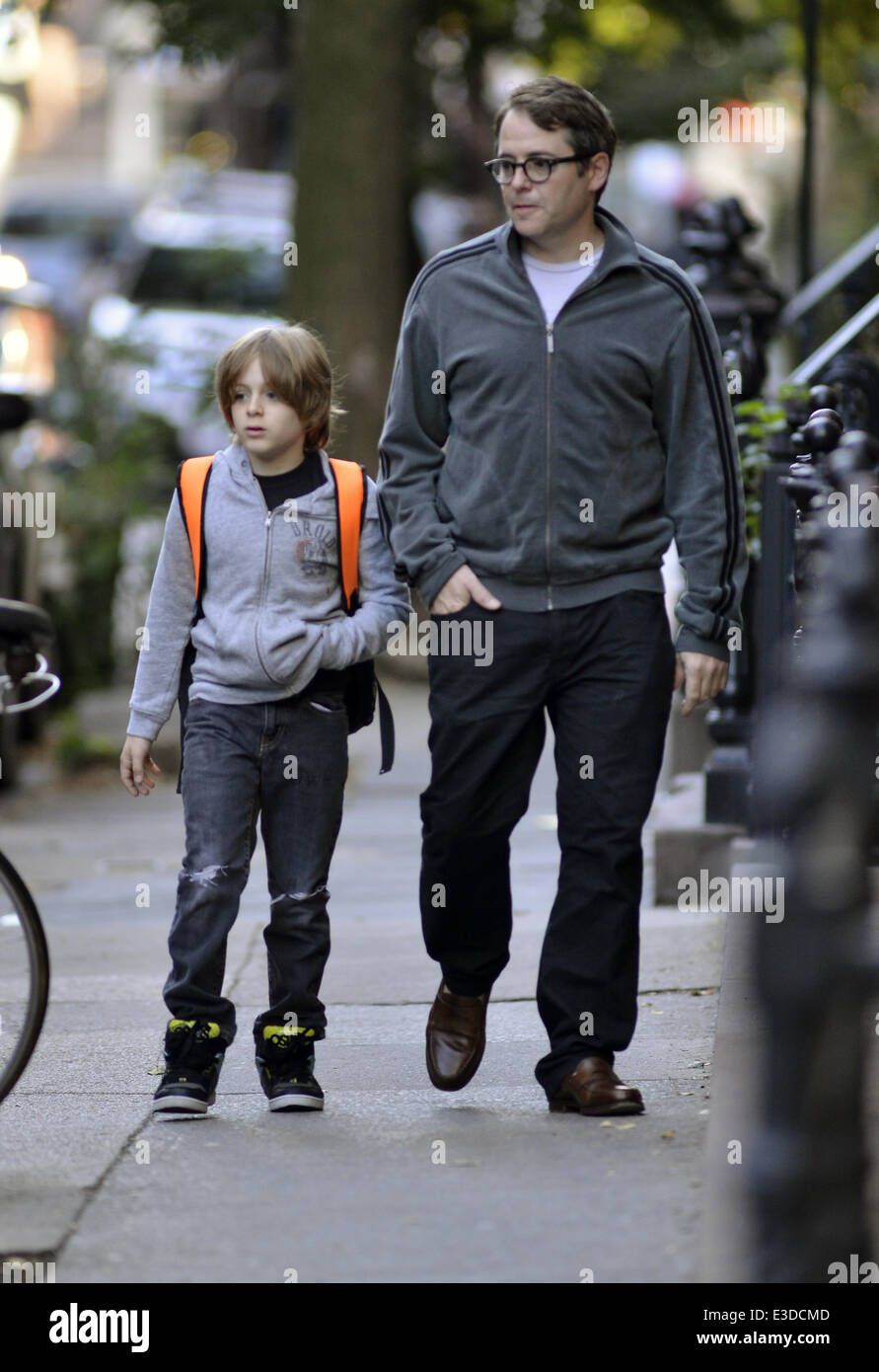 Matthew Broderick takes his son and twin daughters to school Featuring ...