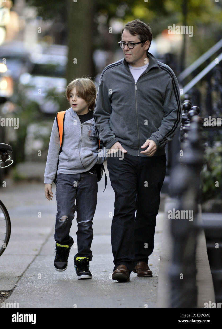 Matthew Broderick takes his son and twin daughters to school Featuring ...