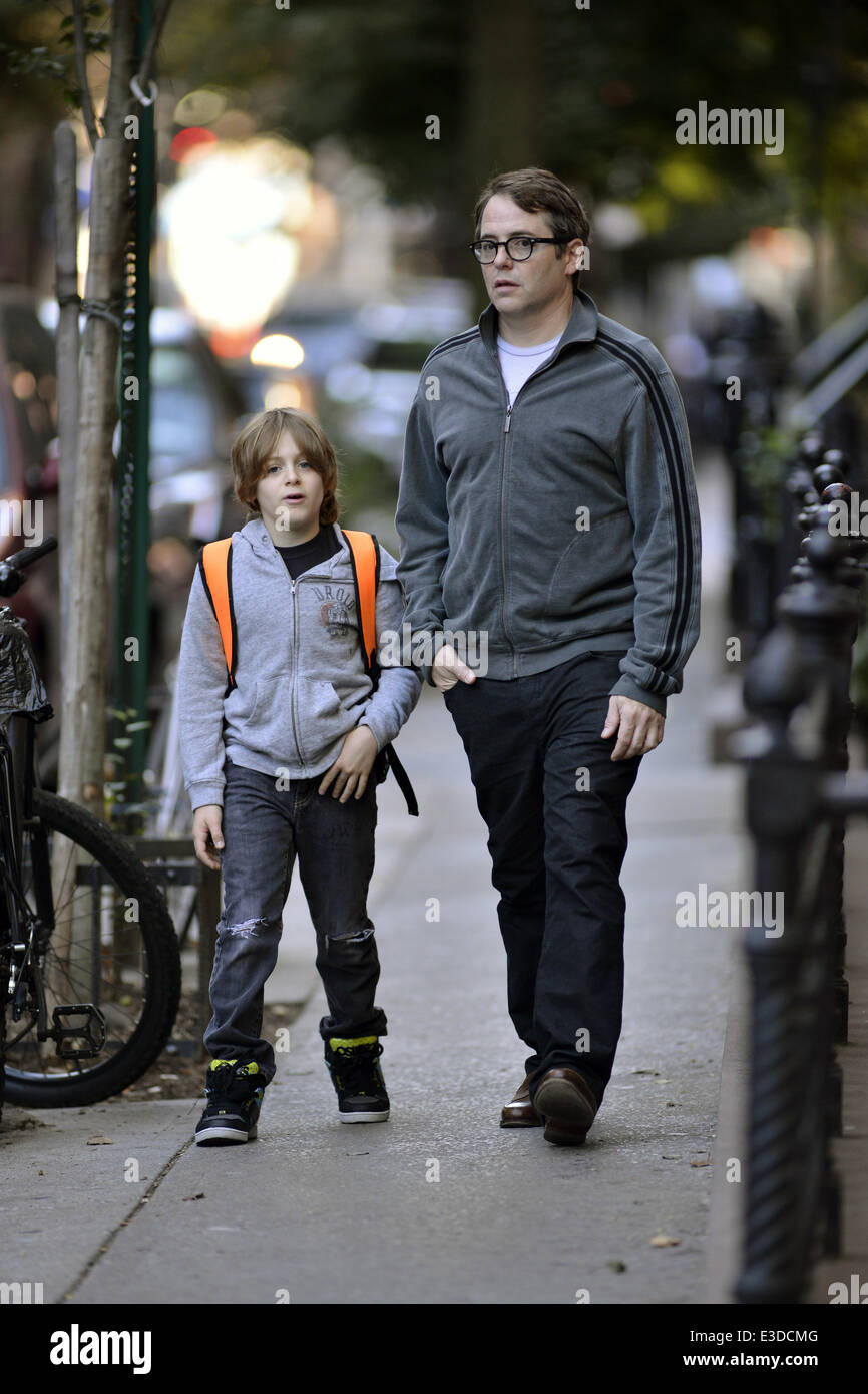 Matthew Broderick takes his son and twin daughters to school Featuring ...