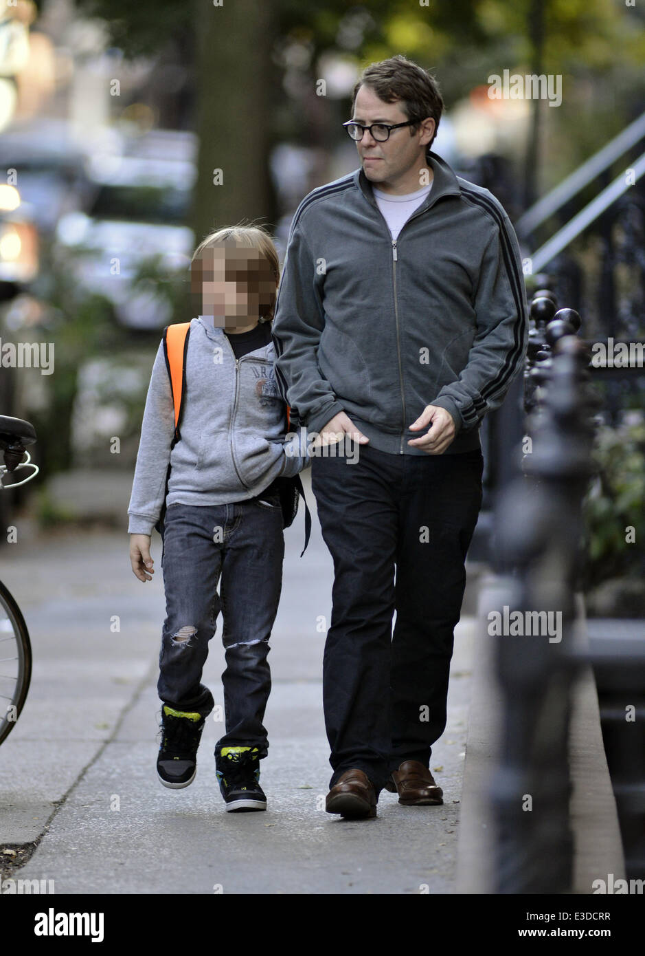 Matthew Broderick takes his son and twin daughters to school Featuring ...