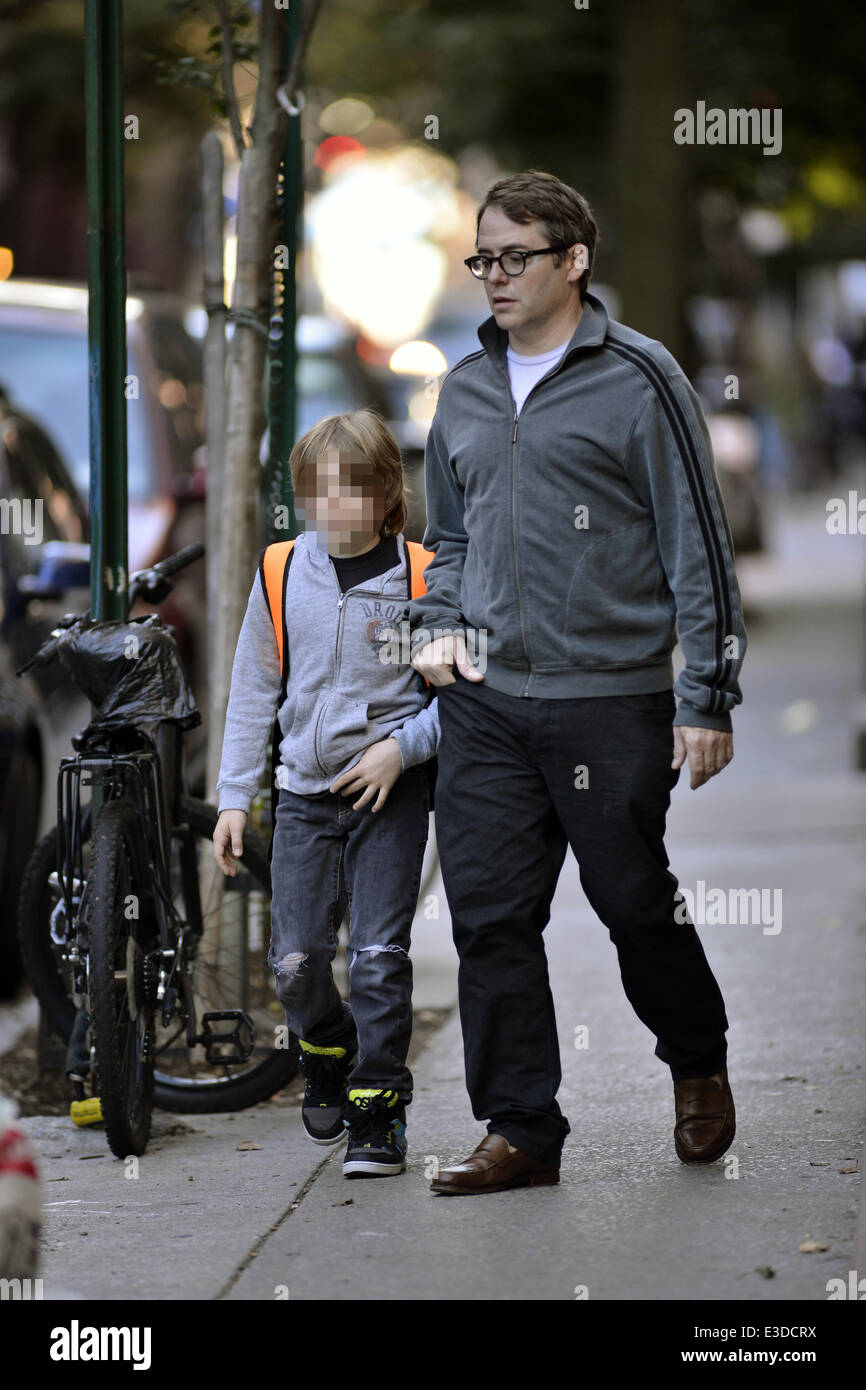 Matthew Broderick takes his son and twin daughters to school Featuring ...