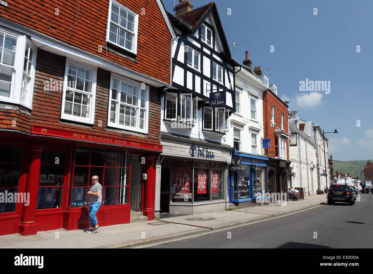 Shops in the town of Lewes High Street Stock Photo - Alamy