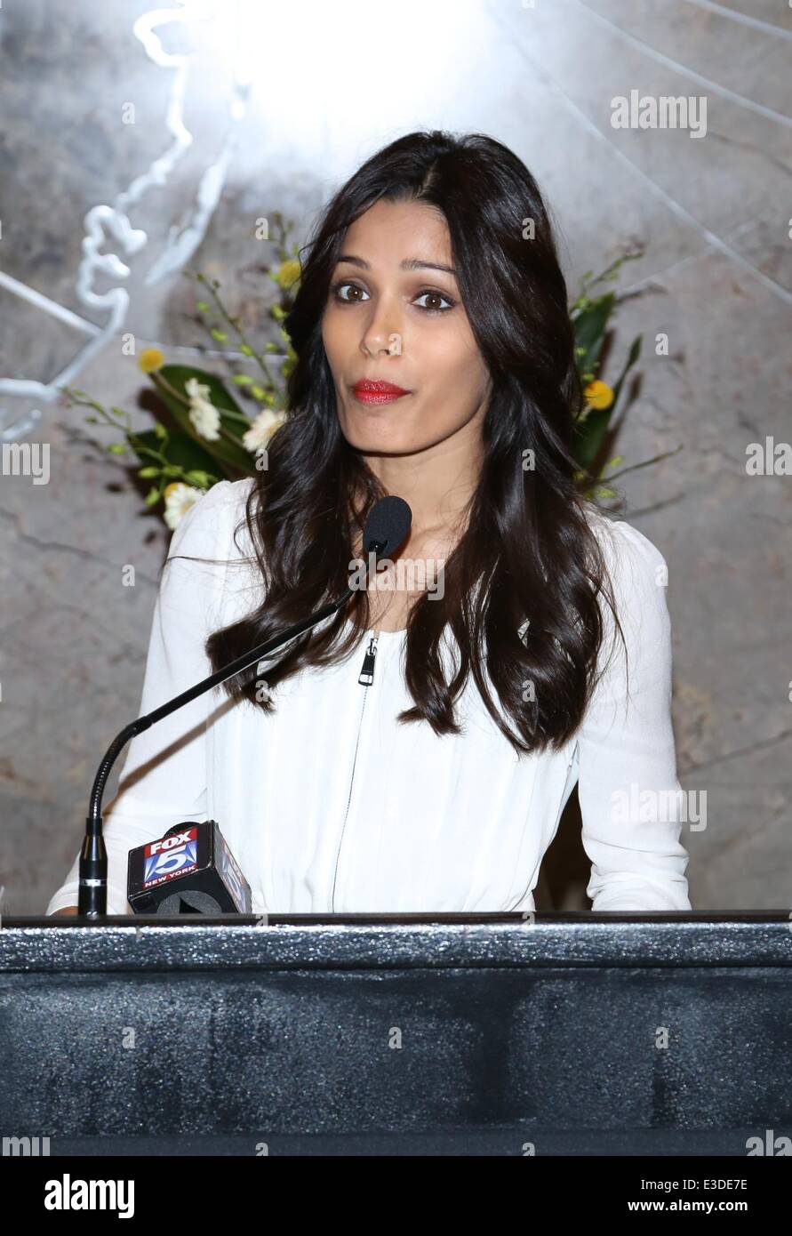 Freida Pinto illuminates the Empire State Building Featuring: Freida ...