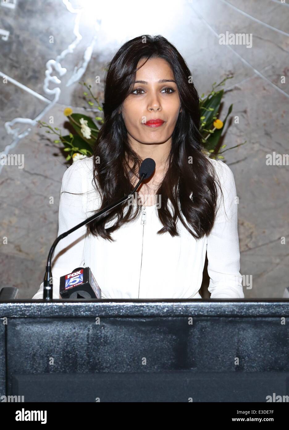 Freida Pinto illuminates the Empire State Building Featuring: Freida ...