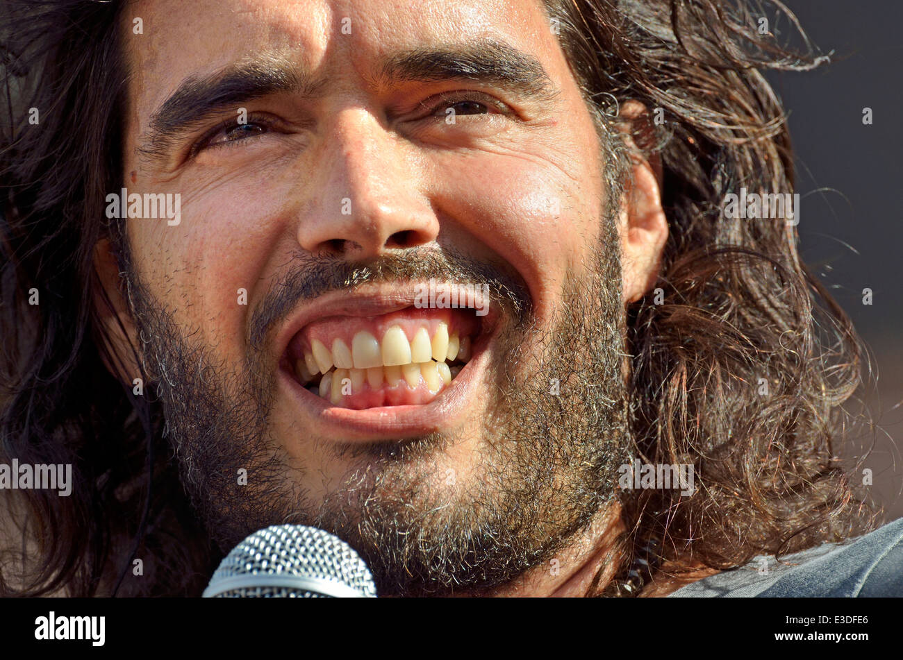 Russell Brand, comedian, speaking at The People's Assembly ...