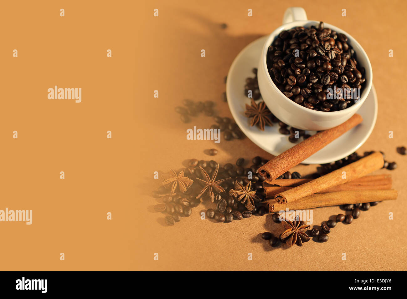 Coffee Beans and beautiful anise Stock Photo - Alamy