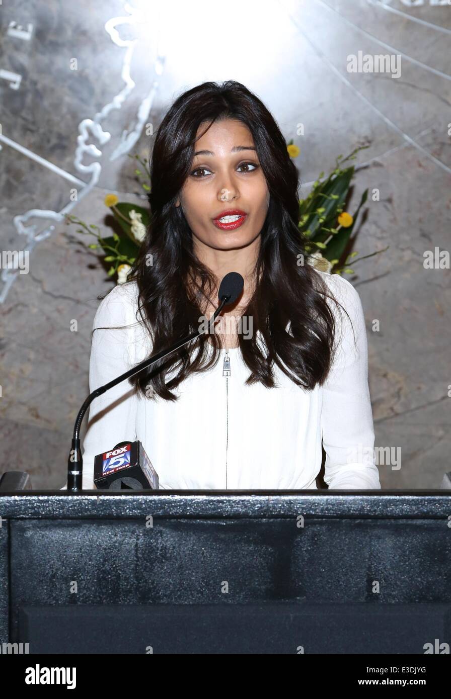 Freida Pinto illuminates the Empire State Building Featuring: Freida ...