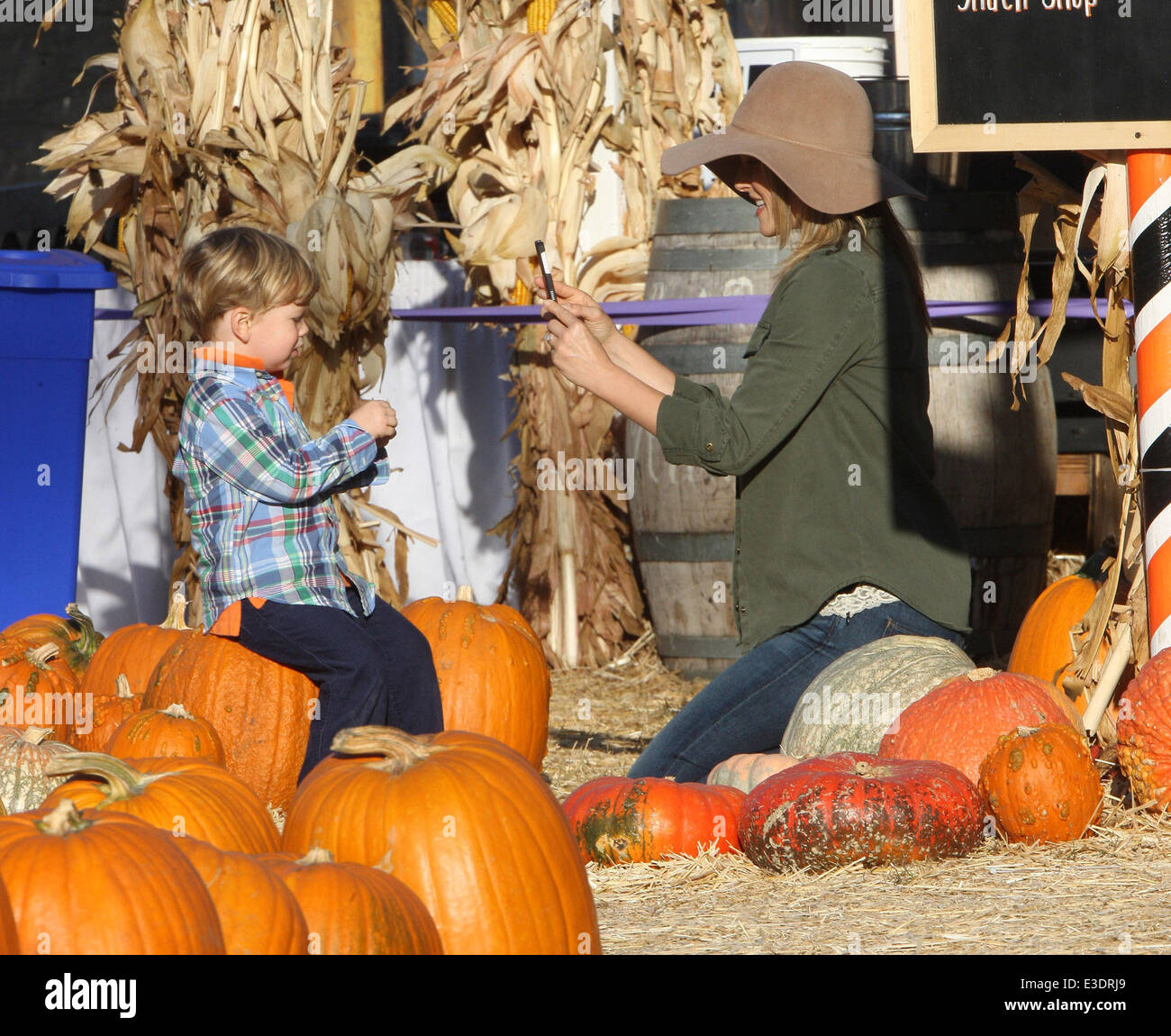Ali Larter takes her son Theodore MacArthur to Mr. Bones Pumpkin Patch ...